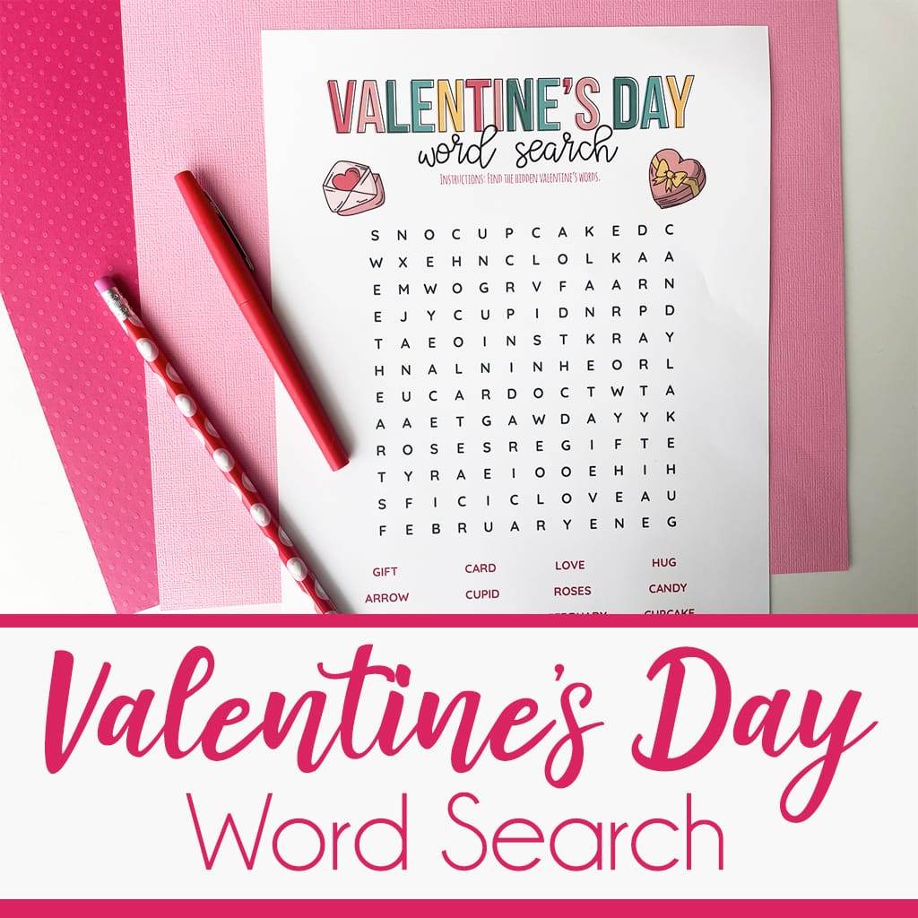 Valentine's Day Word Search - The Crafting Chicks