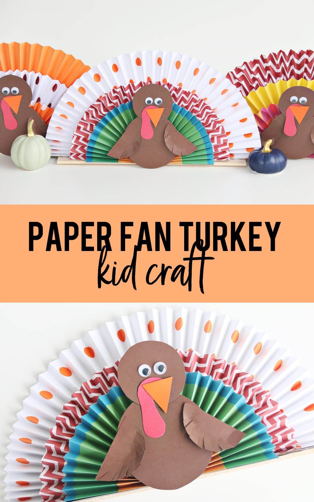 Paper Fan Turkey Craft - The Crafting Chicks