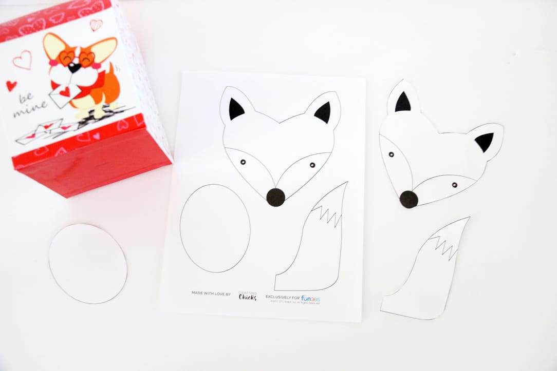 DIY Fox Valentine Box With Printable Template - The Crafting Chicks