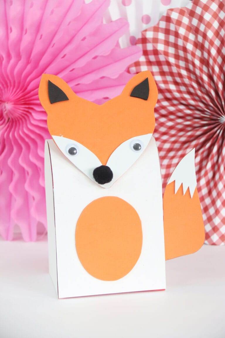 DIY Fox Valentine Box With Printable Template - The Crafting Chicks