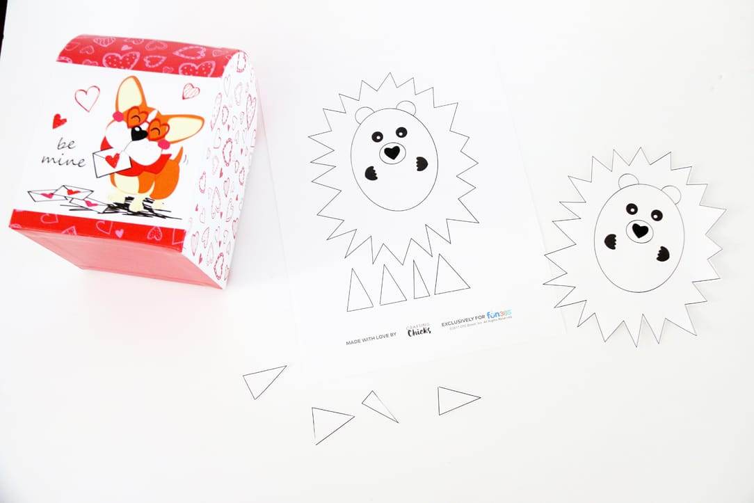 Hedgehog Valentine Box Idea (With Printable) - The Crafting Chicks