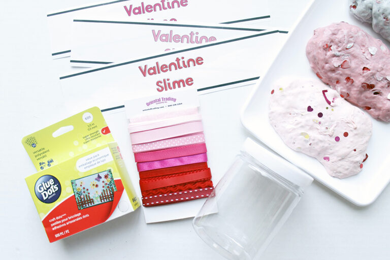 How to Make Valentine's Day Slime with Free Printable Valentine Cards ...