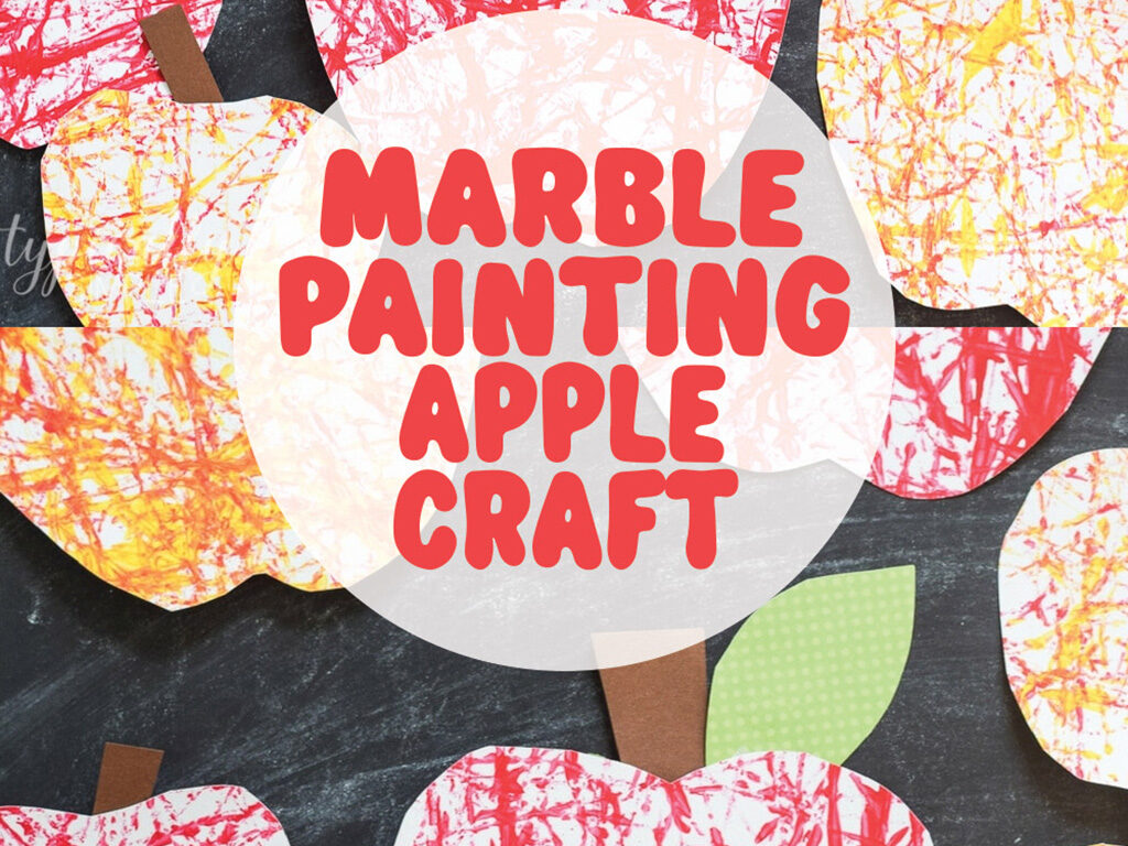Marble Painting Apple Craft