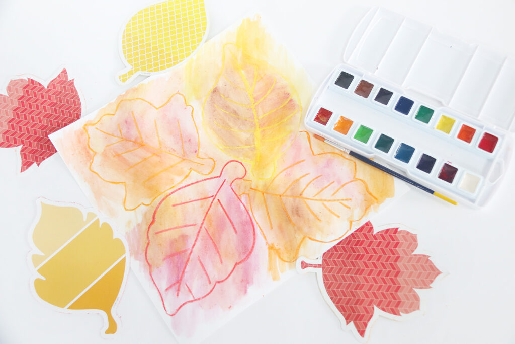 Crayon Resist Leaf Art for Kids - The Crafting Chicks