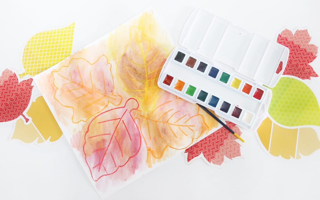 Crayon Resist Leaf Art for Kids - The Crafting Chicks
