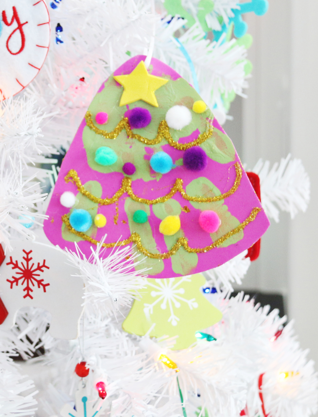 DIY Handprint Christmas Tree Ornament Craft for Kids - The Crafting Chicks